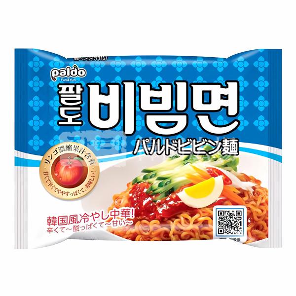 [名称]　即席中華めん[原材料名]　油揚げめん（小麦粉、パーム油、ジャガイモでん粉、食塩、緑茶風味液）、ソース（砂糖、コチュジャン、調味しょうゆ、食塩、デキストリン、唐辛子粉、醸造酢、唐辛子エキス、砂糖加工品（デキストリン、砂糖、酵母エキス...