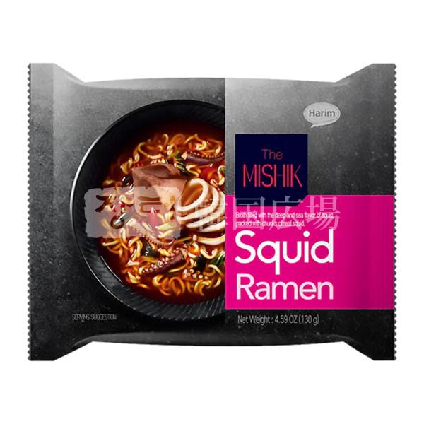 [名称]　即席袋麺　[原材料名]　油揚げめん:小麦粉、変性でん粉、活性小麦グルテン、The美食イカラーメン出汁、精製塩、かんすい、グァーガム、混合製剤（メタリン酸Na、ポリリン酸Na等）、緑茶風味油スープ:[イカ濃縮液（韓国産イカ）、ビーフ...