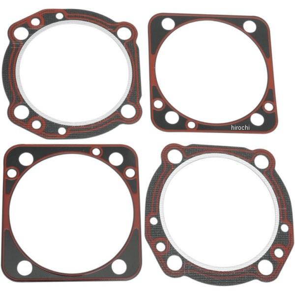 ジェームズ JAMES ヘッド、ベース ガスケット セットS&amp;S、TP ENGINNERING製 シリンダー用ボア 4インチ(101.6mm)ベースガスケット厚み 0.045インチ(1.14mm)ヘッドガスケット厚み 0.02インチ...