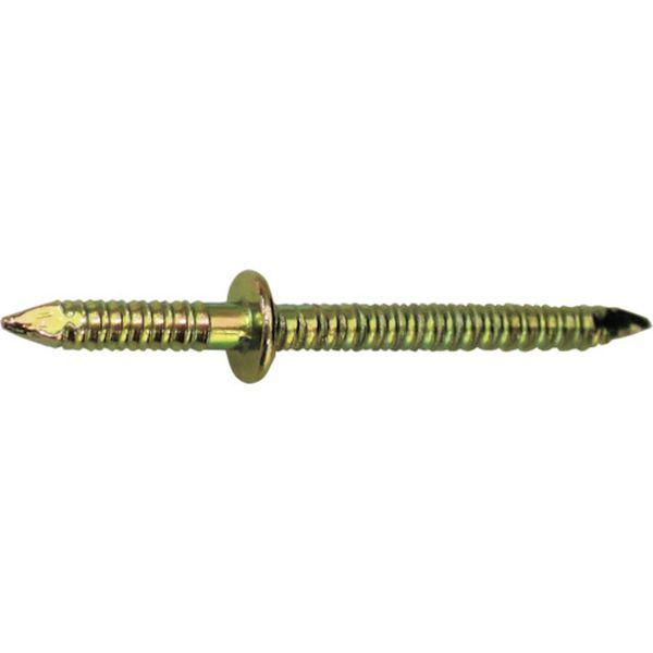 ・2つの木材をつなぐために、両端が尖った釘です。・ツバ付タイプです。・購入しやすい少量パックです。・木材同士の接合に・寸法(mm)d：2.3・全長(mm)：32・番手(#)：2.3・HP　ツバ付リング合釘　32・スチール・クロメート・生産国...