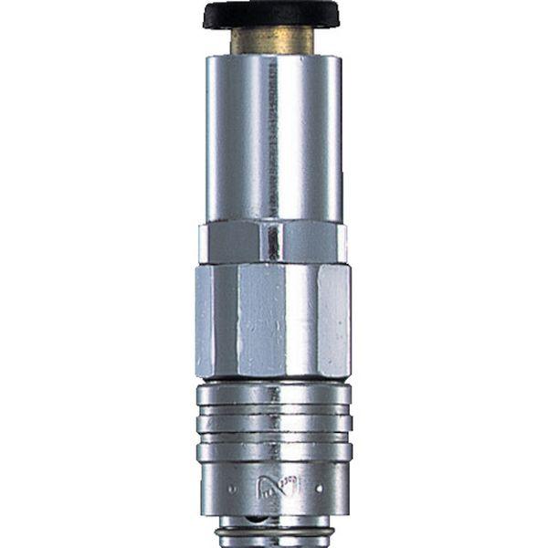 ・適合チューブ外径D(mm)：4・最高使用圧力(MPa)：1.0・使用流体：空気・流体温度(℃)：-20〜80・耐圧力(MPa)：1.5・片路開閉型・本体：真鍮(メッキ処理)・シールゴム：ニトリルゴム(NBR)・生産国 日本・JANコード ...