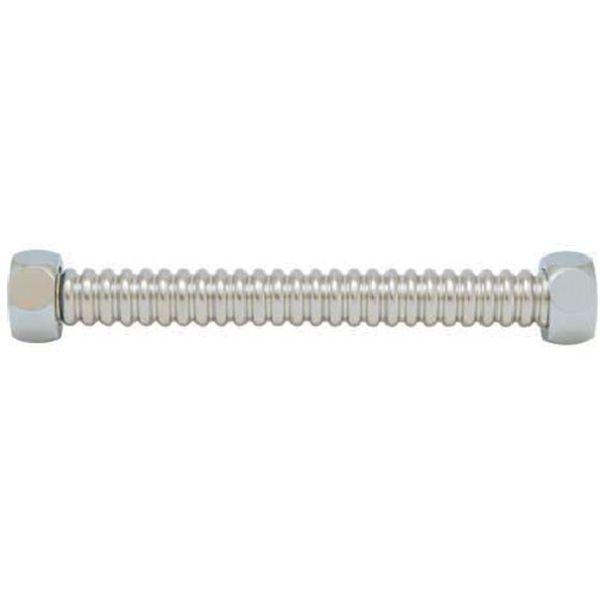 ・フレキ仕様で長さの調節が簡単です。・ねじサイズ：G1/2・パイプ外径(mm)：16・全長(mm)：400・呼び径(mm)：13・ねじ径：G1/2・W(mm)：400・パッキン付・冷間圧延ステンレス銅帯(SUS304)・パッキン：EPDM樹...