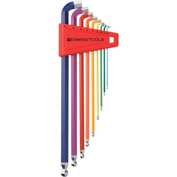 ・PBレインボーレンチはそれぞれのカラーにより使用寸法を一目で判別できるようにしました。・特殊パウダーコートにより、耐錆性があります。・ボール部では30°まで傾けて回す事が可能です。・ヘッド部のベント角は100°で、ハンドルを握るクリアラン...