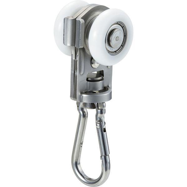 ・Sカン不要、ワンタッチフックでシートのハトメに簡単に付け外し可能です。・耐蝕、耐錆、耐磨耗性に優れたステンレス製です。・カーテンやシート等の吊下げに。・適合レール：SGレール・許容荷重(kg)：30・レール下端からカン下寸法(mm)：58...