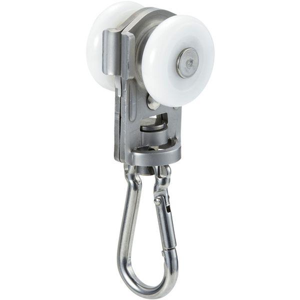 ・ベアリング入で、100kgの荷重でも走行はスムーズです。・耐蝕、耐錆、耐磨耗性に優れたステンレス製です。・カーテンやシート等の吊下げに。・適合レール：SGレール・許容荷重(kg)：50・レール下端からカン下寸法(mm)：58・ステンレス・...