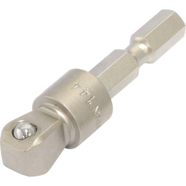 ・電動工具(電動ドリルドライバー)でソケット類を使えるようにするためのアダプターです。・10°傾けて作業が可能です。・ボールタイプです。・差込角(mm)：9.5・軸寸法(mm)：6.35・全長(mm)：51・18Vインパクト対応・構造用鋼・...