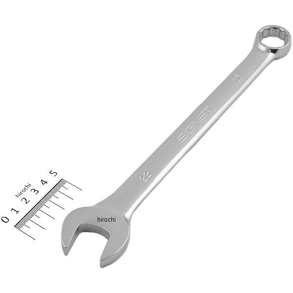 シグネット 22mm コンビネーションレンチ・サイズ(mm)：22・メガネ部幅(D1；mm)：32.5・スパナ部幅(b2；mm)：45.0・全長(L；mm)：293・メガネ部厚み(A1；mm)：12.6・スパナ部厚み(t2；mm)：9.0・...