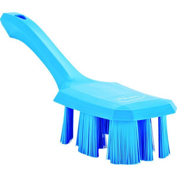 ・あらゆる場所での洗浄に適したハードタイプのショートハンドルブラシです。・厨房機器や食品機械の洗浄など。・色：ブルー・縦(mm)：250・横(mm)：70・厚さ(mm)：50・耐熱温度(℃)：121℃・毛質：ハード・毛丈(mm)：38・線径...