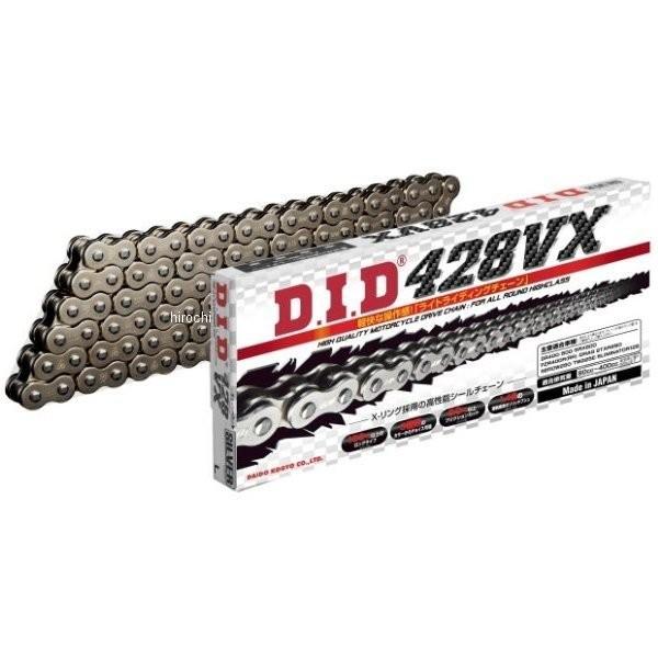 D.I.D 大同工業 チェーン 428VX シリーズチェーンサイズ:428リンク数:(146L)シールタイプ:X-Ringジョイントタイプ:ZJ(カシメ)カラー:スチール軽快な操作感をもたらす、ライトライディングチェーン。軽い乗り味「ライト...