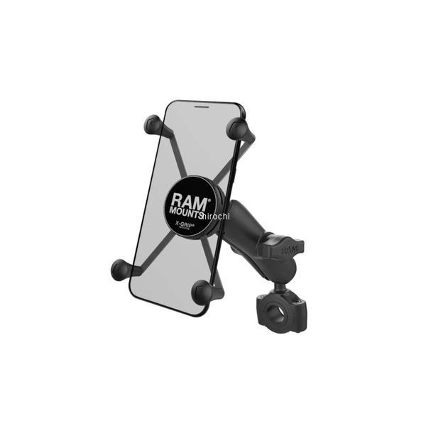 ラムマウント RAM Mounts Xグリップ＆バーマウントベース ファブレット用 標準アーム テザー付適合:Xグリップ:幅 約44mm-114mm・厚み:22mmまで取付け可能、バーマウントベース:φ19-φ25．4mm対応カラー:ブラッ...