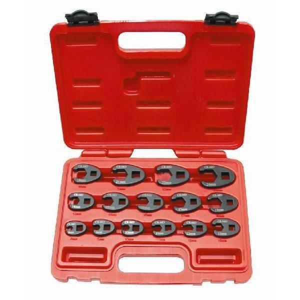 シグネット 15PC クローフットレンチセット・全長(mm)：34(8・9mm)、37(10mm)、39(11・12mm)、43(13・14mm)、44(15・16mm)、48(17・18mm)、49(19mm)、56(21・22mm)、5...