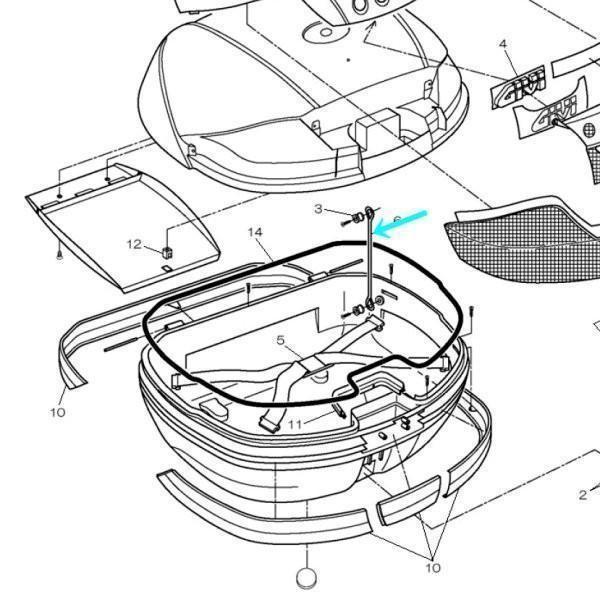GIVI モノキーケース用 開口制御プラスチック Z599V46シリーズ補修パーツE41シリーズ補修パーツ66775ヤフー HD店
