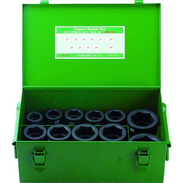 ・インパクトショートソケットのセットです。・差込角(mm)：19.0・対辺寸法(mm)：21、22、24、26、27、30、32、35、36、41、46・セット内容(点)：11・ソケット内容：6角3/4WS-21、22、24、26、27、3...