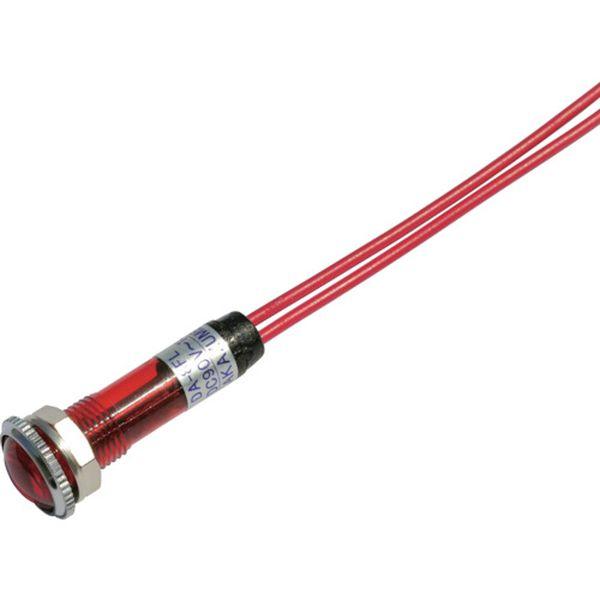 ・抵抗器内蔵の高輝度LED表示灯です。・AC/DC100V用電源にダイレクトに接続出来ます。・パネルカット:φ8.2・発光色:赤・レンズ色:赤・長さ200mmのリード線(UL1430 AWG24)付です。・飾り金具が添付されています。・電源...