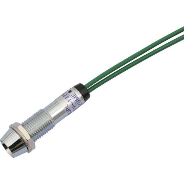 ・抵抗器内蔵の高輝度LED表示灯です。・AC/DC100V用電源にダイレクトに接続出来ます。・パネルカット:φ8.2・発光色:緑・レンズ色:透明・長さ200mmのリード線(UL1430 AWG24)付です。・電源表示灯用・電源のON、OFF...