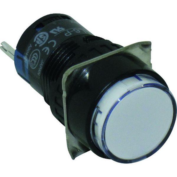 ・短胴22mmの一体形、Light Duty Type・UL、CSA、CCC認証およびEN規格適合品です。・小型表示灯ユニット。・発光色：ピュアホワイト・LED照光、AC/DC24V、内蔵・レンズ部寸法：φ18mm・本体：ポリアセタール・操...