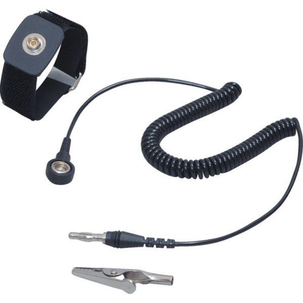 ・マジックテープ式のリストストラップです。・半導体工場・精密機器組み立て作業での静電気除去。・コード有無：有・コード有効長(m)：3.0・コイル部長さ(cm)：28・色：ブラック・グランドコード長さ(m)：3.0・コード全長(cm)：54・...