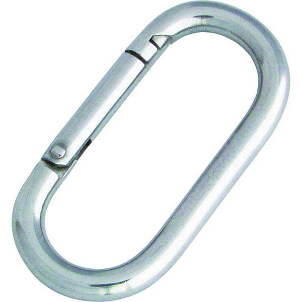 ・チェーンの端末金具などに、ワンタッチで付け外しができます。・チェーン・ワイヤー・ロープ等の連結金具として、また端末の金具のジョイントに。・使用荷重(kN)：0.20・D(mm)：4・L(mm)：38・S(mm)：7・W(mm)：13・ステ...