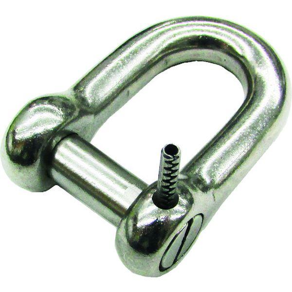 ・スプリングピンでロックするので、ピンが緩みにくくなっています。・沈みタイプのシャックルなので、ロープ等がひっかかりません。・チェーン・ワイヤ・ロープ等の連結や、端末の金具のジョイントに。・金具の盗難防止に。・使用荷重(kN)：4.90・ね...