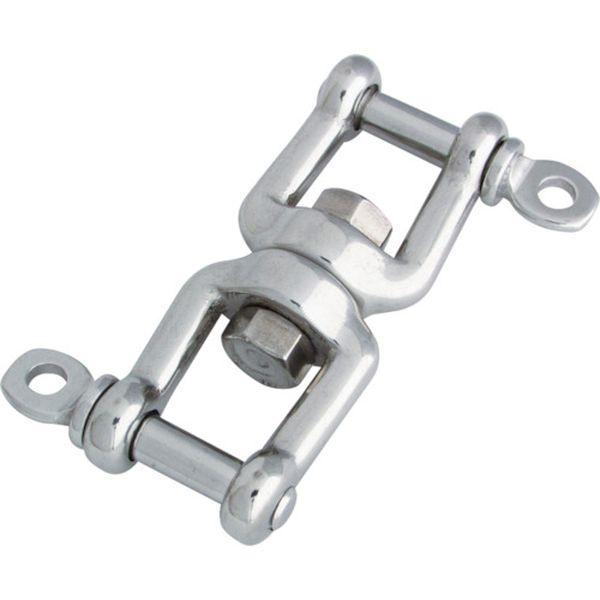 ・ピンを開閉することで簡単にチェーンなどが取り付けできます。・金具のセンター部がスイベル式で自在に回ります。・チェーン・ワイヤ・ロープの連結金具として。・使用荷重(kN)：3.43・ねじ径：W3/8・A(mm)：10.0・B(mm)：20・...