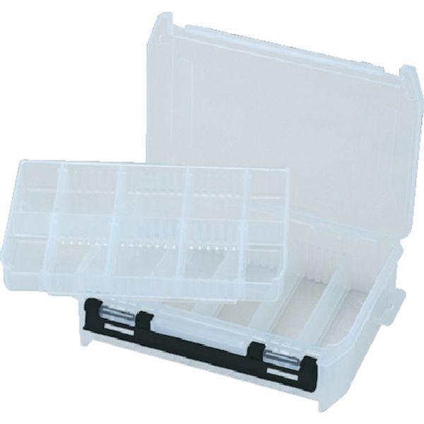 ・コンパクトで大容量の深型中皿付きパーツケースです。・使用頻度の高い道具を中皿に収納する事ができ、使いやすさ抜群です。・D-800シリーズは、別売のバケットマウスBM-5000に収納可能です。・小物の収納に。・色：クリア・外形寸法(mm)間...