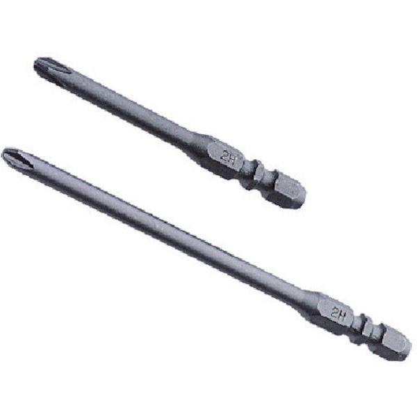 ・六角軸シャンクで電動ドリルにワンタッチで取付可能・先端部にはマグネット取り付け脱落防止機能付き・先端部硬さは抜群・多種多彩なプラスビスの着脱に最適・全長(mm)：100・段付き形状・二本入れ・日本製・Cr-V・電動ドリルはラクラッチ付き、...