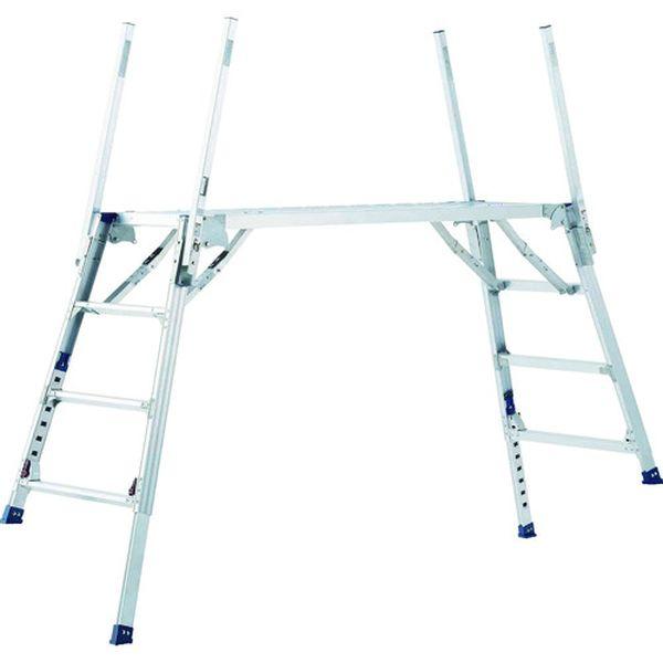 ・現場のニーズに対応した500mm幅のアルミ製足場台です。・開き止めユニットにロック機構を装備しました。・仮設工業会認定合格品のタフな業務用足場台です。・最大使用質量(kg)：150・天板高さ(m)：0.96〜1.30・天板寸法(mm)：5...