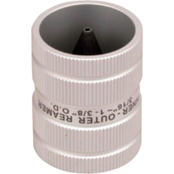 ・アルミ製のリーマです。・内面・外面のバリ取りに。・適合管内外径インチ(ミリ)：3/16〜1-3/8(5〜34)・刃部：40枚刃・全長(mm)：60・直径(mm)：49・対象材・サイズ：銅・ステンレス・アルミ・鋼鉄・樹脂・アルミ・生産国 台...