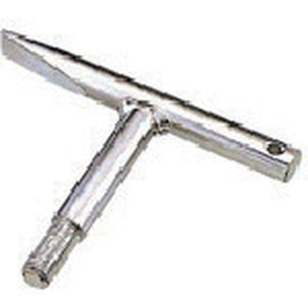 ・オネジ外しと引上げ取手の両方を兼用します。・別売の「グレーチング金具GCH型」の天面のオネジを外す時にマイナスドライバー状の部分を使用し、メネジ部分にこのハンドルをネジ込む事で、マンホール蓋の引上用の取手となります。・ステンレスグレーチン...