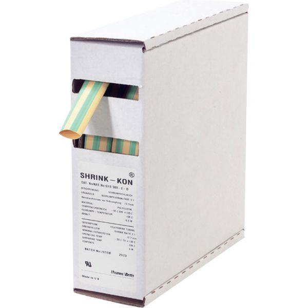 ・コンパクトな箱に入った緑・黄色ストライプカラーの熱収縮チューブです。・アース接続コネクタおよびケーブルの識別。・マーキング用途に。・色：ミドリ/黄・収縮後肉厚(mm)：0.6・収縮前内径(mm)：4.8・収縮後内径(mm)：1.5・長さ(...