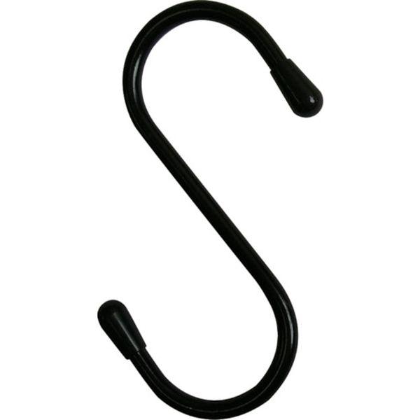 ・被覆線ですのでサビ難く、相手側にキズをつけません。・ベーシックなパーツで安価です。・物の吊り下げ、引っ掛けとして。・使用荷重(kN)：0.12・D(mm)：5・L(mm)：100・S(mm)：30・フック部分：鉄(塩ビ皮膜)・エンドキャッ...