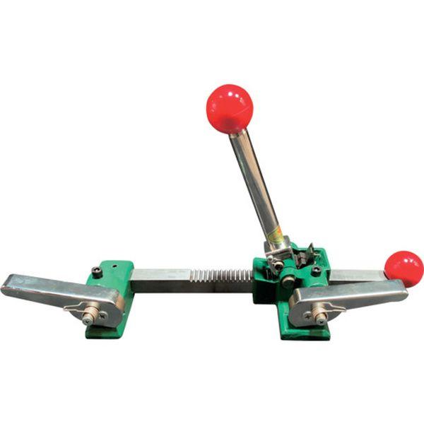 ・帯鉄用の引締機です。・特殊合金を使用していますので、軽量にできています。・使用帯鉄を必要寸法に切断しておき、帯鉄の両端を中心に引き寄せてシールする方法で、同じ梱包物を多量に梱包する場合は非常に能率的です。・適合バンド幅(mm)：10〜19...