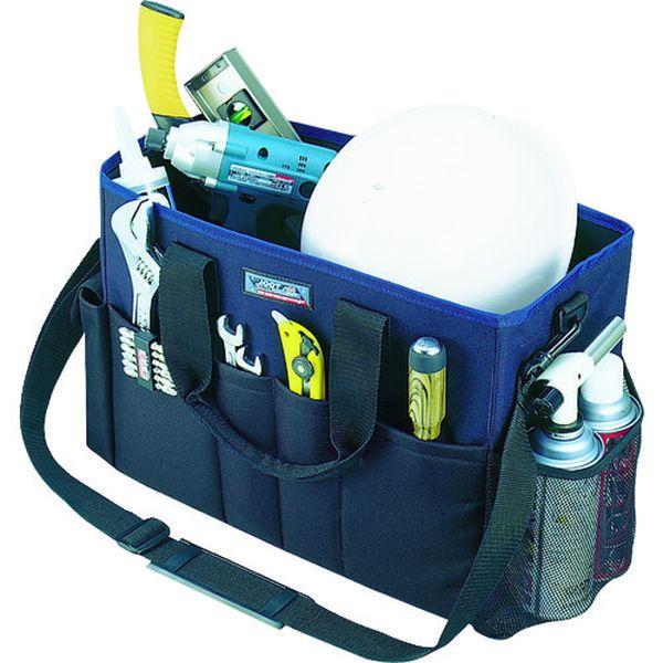 ・全面プロ仕様、多機能ポケット配置しております。・小型工具から電動工具まで収納可能です。・PVC加工で耐久性抜群、耐光性抜群、収納性抜群です。・電動工具(インパクト、グラインダーなど)収納可能。・色：ブラック/ブルー・幅(mm)：455・奥...
