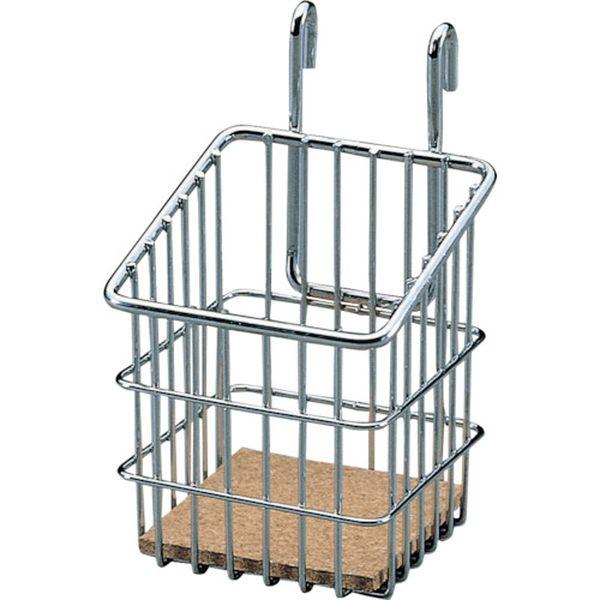 ・メタルラック専用のバスケットです。・間口(mm)：75・高さ(mm)：130・奥行(mm)：75・耐荷重(kg)：15・耐荷重：15kg・底部：コルクシート付・スチール・表面処理:クロムメッキ仕上げ・コルクシート・生産国 中国・JANコー...