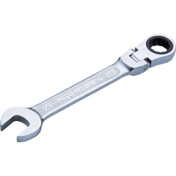 ・ラチェットめがね部の振れ角は片側約90°あり、作業性に優れています。・送り角度5°(8mmは除く)で、狭い場所でのスムーズな連続作業ができます。・ラチェットめがね部は本締めが可能です。・対辺寸法(mm)：17・厚さ(mm)スパナ：7.6・...