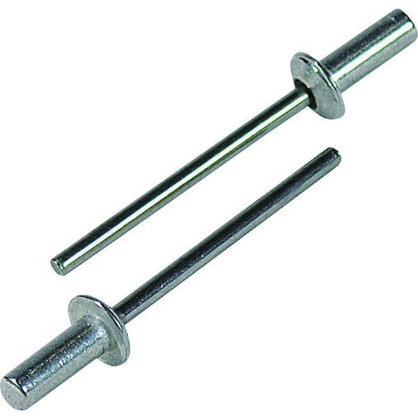 ・必要な仕事に無駄なく使える少量サイズです。・片側から複数の母材をワン・アクションで締結できます。・かしめ板厚(mm)：1.6〜3.2・リベット長(mm)：8.5・フランジ径(mm)：9.6・リベット径(mm)：4.8・下穴径(mm)：4....