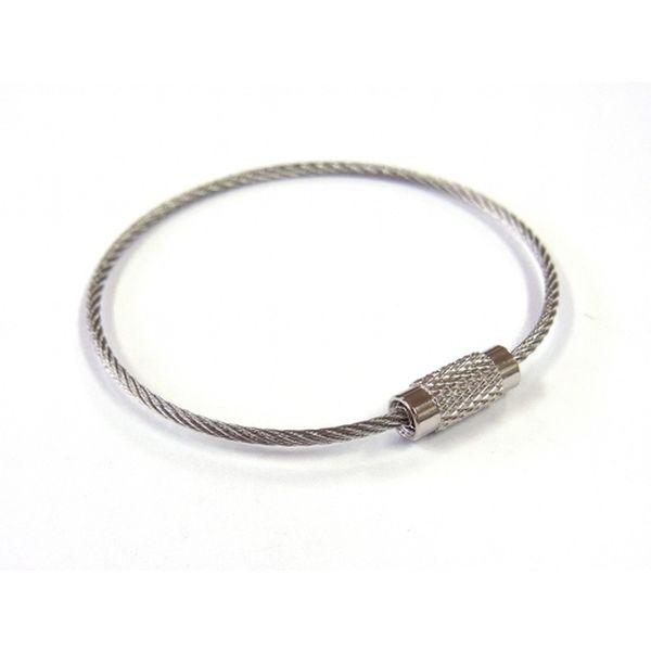 ・ステンレス製でサビに強く、ねじ式ですので簡単に開閉できます。・プレートの吊り下げなどに。・ロープ径(mm)：1.0・全長(mm)：約120・SKE-102×1個入・ステンレスキーワイヤー＃102・ワイヤーロープ：ステンレス・留め金具：真ち...