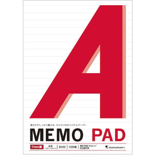 ・軽くて薄い用紙は学生から社会人まで、携行にも最適です。・規格：A6・A6サイズ　メモパッド　7MM罫・生産国 日本・JANコード 4979093170029・質量 102g・コード：405-7827 ・品目：P170AP170A-TNP1...