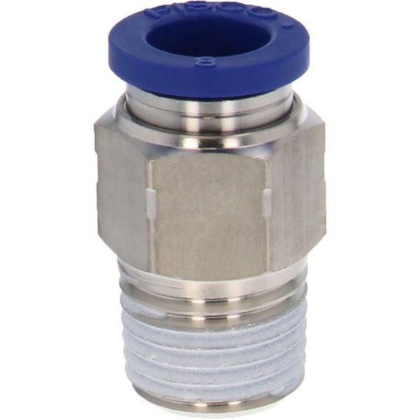 ・強度が必要な場合、薬品の雰囲気内で使用する場合に最適。・金属本体はSUS304を採用。・シール材質はFKMを採用。・適合チューブ外径(mm)：8・接続口径：R1/4・六角対辺(mm)：14・使用流体：空気、水(条件あり)・適合チューブ外径...