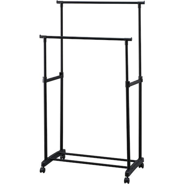 ・ブラック塗装仕上げでインテリアに馴染みやすいパイプハンガーです。・安定感抜群で、たくさん掛けられます。・ハンガーパイプの高さは約87.5〜150cmの間で、無段階調整可能です。・服の丈に合わせて、ストッパーをゆるめて伸縮させ、高さを固定で...