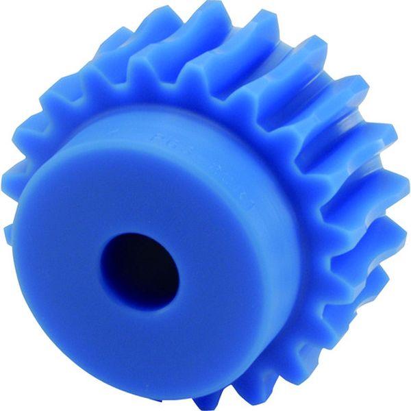 ・軽くて強いMCナイロン製のウォームホイールです。・無潤滑でも使用できるため、食品機械に最適です。・動力伝達用歯車。・モジュール：2・歯数：20・穴径(mm)：φ10・歯形：並歯・形状：H1・全長：35・ボス径：33・歯先円直径：46・基準...