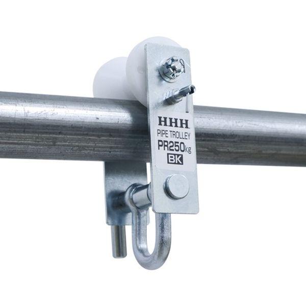 ・車輪ロック機構付きですので、任意の場所に止めておけます。・単管に取り付け荷物の搬送・定格荷重(t)：0.25・適合パイプ径(mm)：35~60・全長(mm)：180・スチール・ナイロン・生産国 中国・JANコード 499007700130...