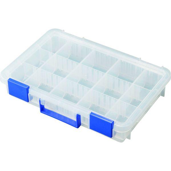 ・用途に合わせて移動できる仕切り付きです。・細かいネジや部品などが取り出しやすい底部角のカーブ形状です。・移動、持ち運びに便利なハンドル付きです。・アステージ製品＃22、＃45サイズのフタ付きコンテナ、「パーツストッカーPS-500」の上に...