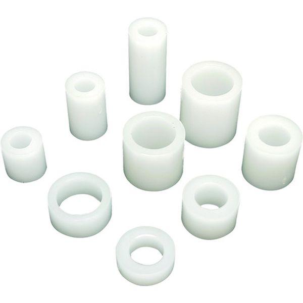 ・材料はポリアセタールを使用していますので耐熱性、耐薬品性に優れています。・プリント基板と板金のスペーシング用支柱。・全長(mm)：30・色：白・内径(mm)：6.2・外径(mm)：9・使用ねじ：M5用・ポリアセタール(UL94HB)・生産...