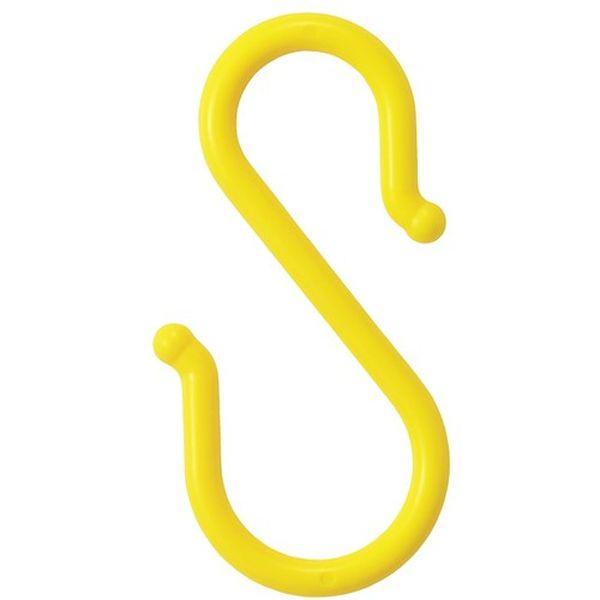 ・プラスチック製で軽量タイプのエスフックです。・PCチェインの先端金具、軽量物の吊り下げ用。・Sフック115mm黄(50個入)・本体：ポリスチレン・プラスチックチェイン・フックは荷重を継続的にかけると伸びて切れる恐れがあります。吊下げ用とし...