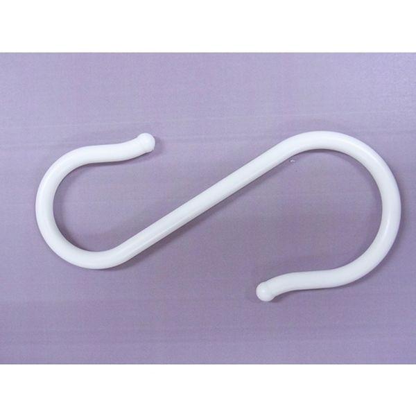 ・プラスチック製で軽量タイプのエスフックです。・PCチェインの先端金具、軽量物の吊り下げ用。・色：白・使用荷重(kN)：0.0049・線径(mm)：8・参考使用荷重(kg)：0.5・Sフック165mm白(50個入)・本体：ポリスチレン・プラ...