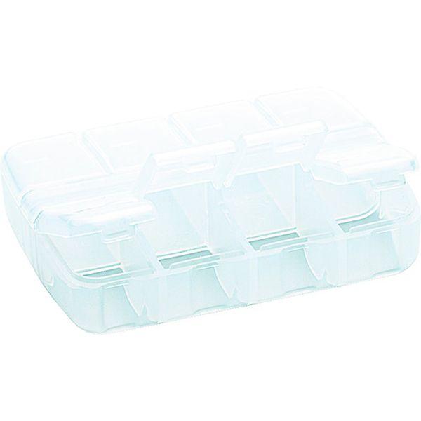 ・個別フタ付シングルスペースで小物収納に最適です。・ポケットに納まりやすいフラットタイプです。・取り出しやすい底アール付です。・文具用品、小物、薬など収納可能。・色：クリア・外形寸法(mm)間口：90・外形寸法(mm)奥行：67・外形寸法(...