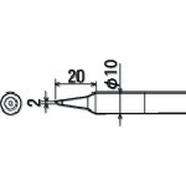 ・品名：替えこて先・コテ先名称：φ2mm・適合機種：PX-401・こて先径(mm)：φ2・生産国 日本・JANコード 4975205563345・質量 30g・コード：828-3490 ・品目：PX40RT2CPX40RT2C-TNPX-4...