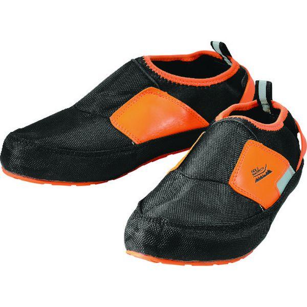 ・繊維でできた「曲がる」耐踏み抜き機能付インソールを搭載した災害時対応シューズです。・小さく折りたためてコンパクトに持ち運びが可能です。・寸法(cm)：22.5〜24.5・色：ブラック/オレンジ・足幅サイズ：EEE・アッパー材:ナイロンOX...