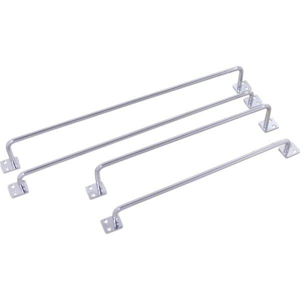 ・しっかりとした素材感のアイアンバーです。シンプルなデザインでインテリアスタイルを選びません。・取付座の角度を自由に変えられ、様々な場所に取り付け可能。多用途に使えます。・タオル掛けに。収納ホルダーに。・色：シルバー・幅(mm)：22・長さ...